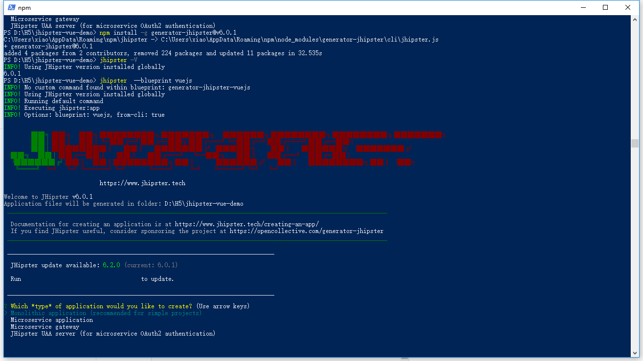 Java——Jhipster初始化项目springboot + vue.js_jhipster springboot + vue-CSDN博客