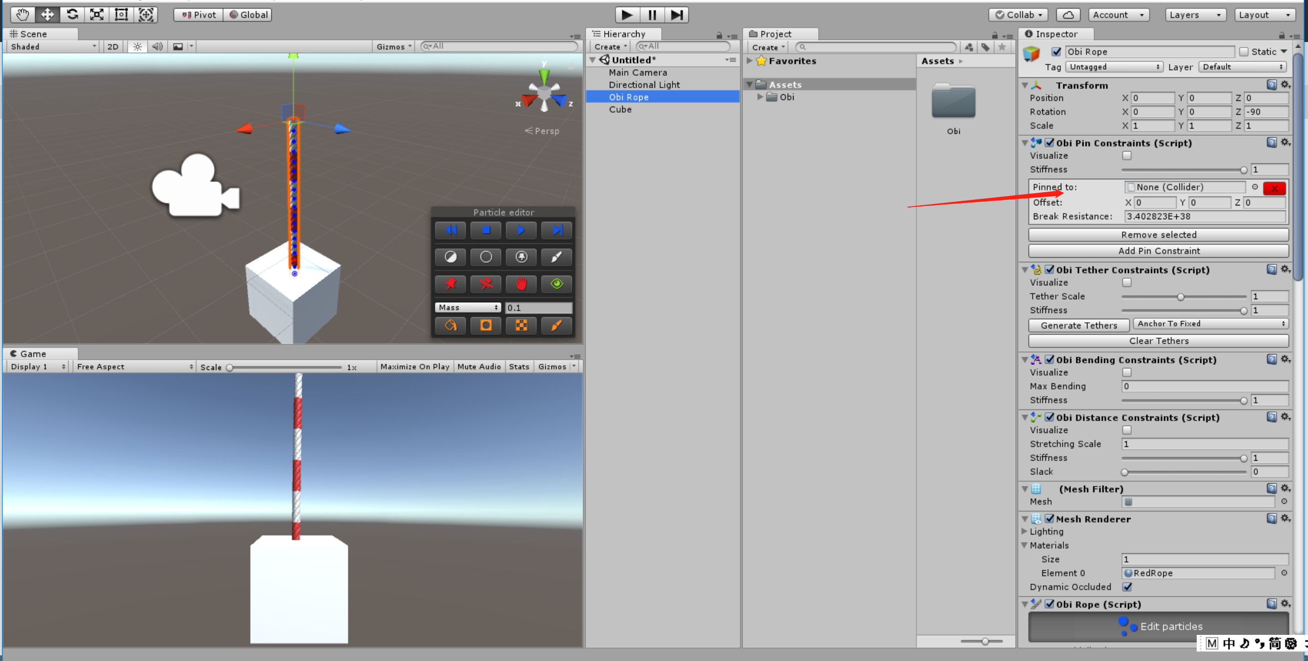 【Unity插件--Obi Rope】利用柔性绳子实现对物体的拖拽效果_obirope根据物体移动-CSDN博客