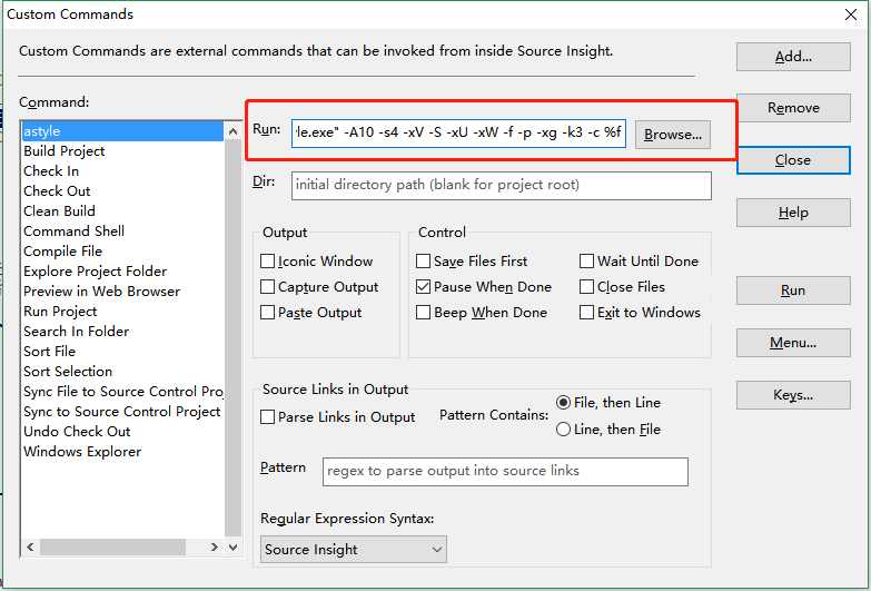 AStyle代码格式化工具使用-当成Source insight增加插件使用(c、c++代码格式化工具推荐)_source insight能直接调用math.h吗-CSDN博客