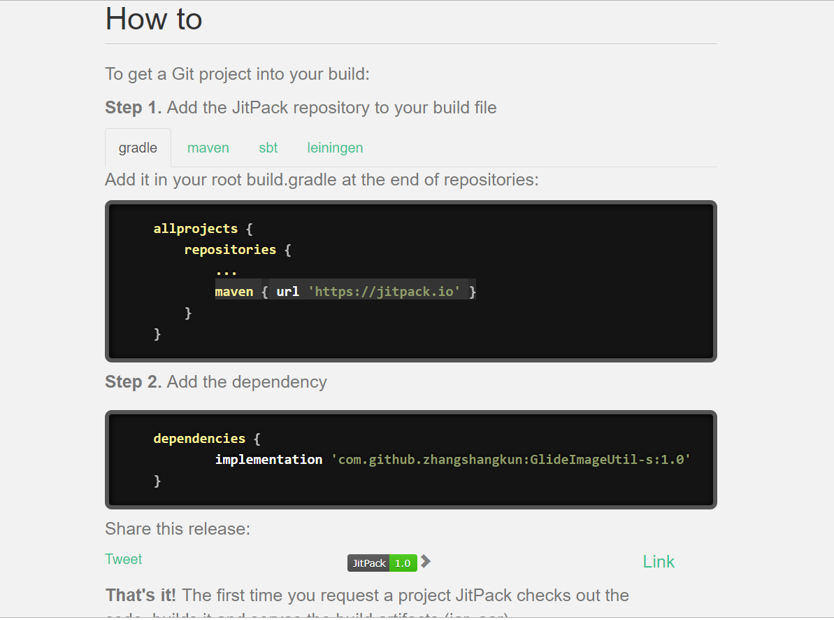 GitHub上制作自己的Library，直接implementation使用_android中在github上创建一个自己的库,并在项目中通过 ...