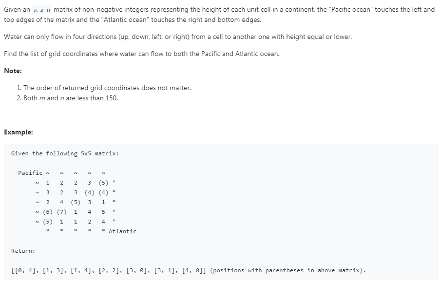 LeetCode刷题笔记（Pacific Atlantic Water Flow）_leetcode农田水源-CSDN博客