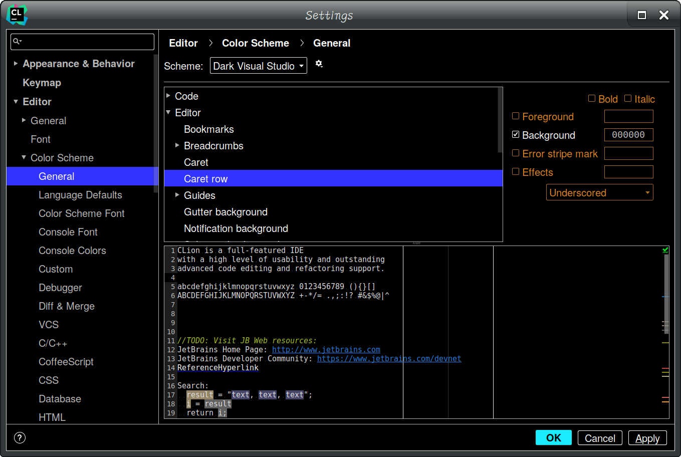 clion修改选中行的背景颜色_clionx中如何设置某行代码背景色-CSDN博客