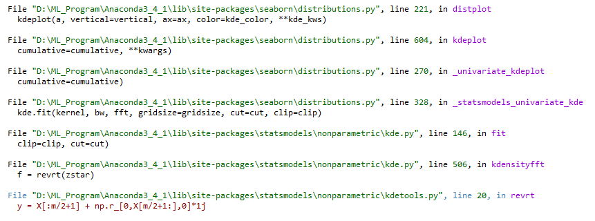关于运行seaborn 出现TypeError: slice indices must be integers or None or have an __index__ method错误 ...