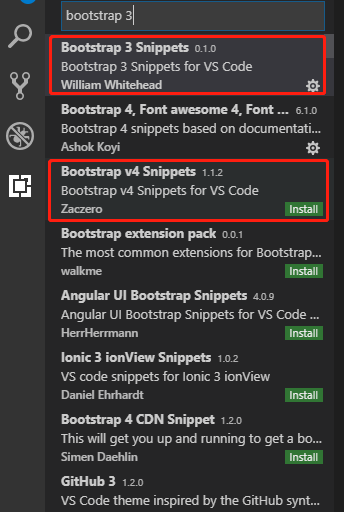Visual Studio Code开发HTML5安装插件快捷使用Bootstrap样式-CSDN博客