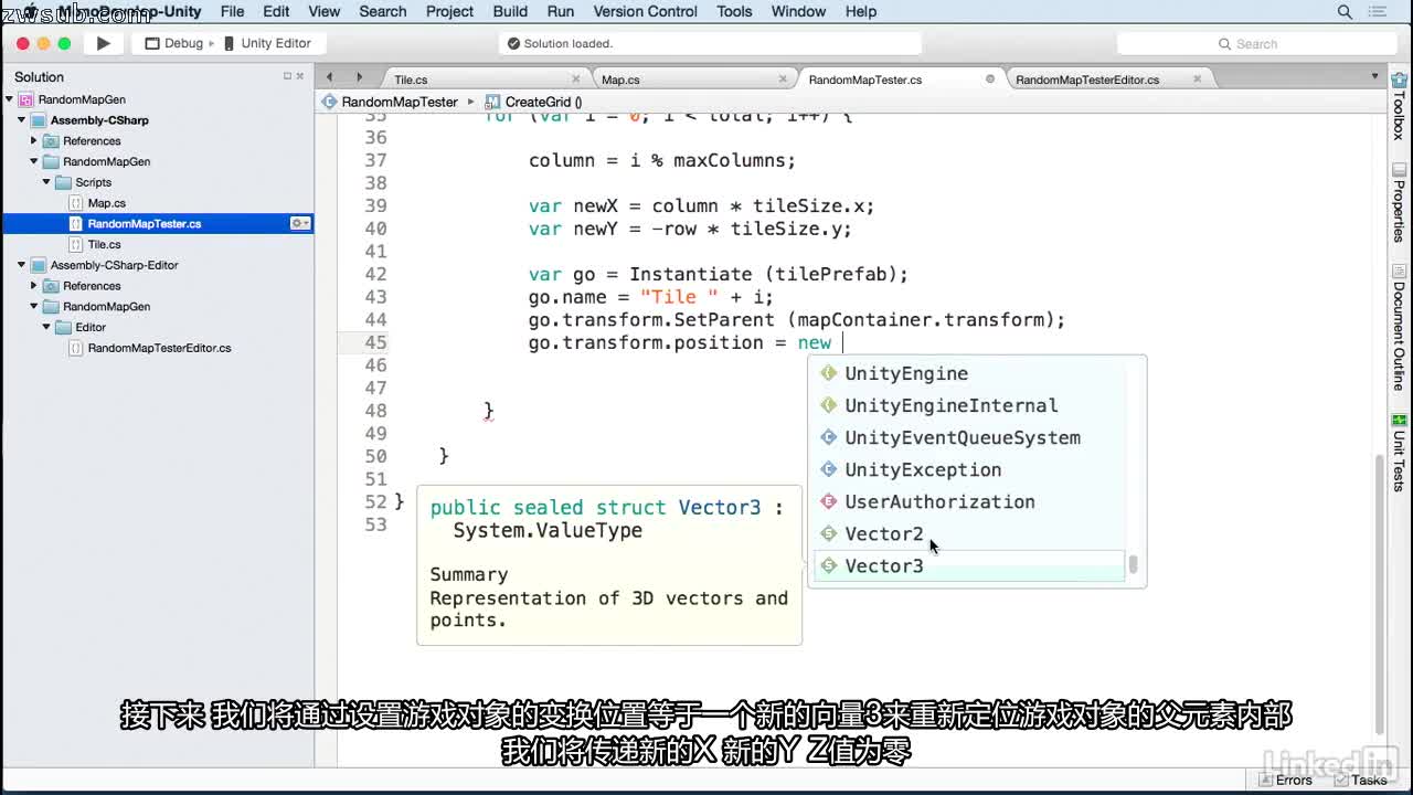 Unity 5: 2D Random Map Generation Unity 5：2D随机地图生成 Lynda课程中文字幕_untiy随机 ...