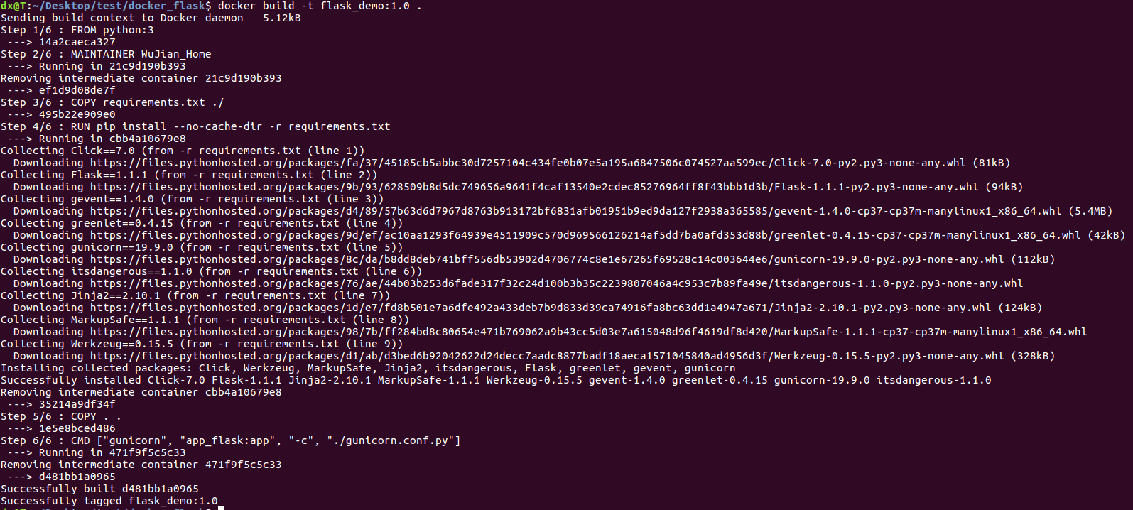 完整python使用docker打包部署flask项目（flask Gunicorn Gevent） Python打dock File Falsk依赖包名 Csdn博客