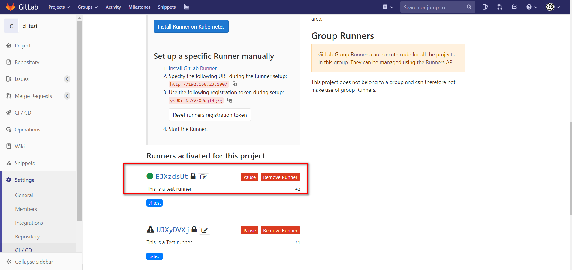 Gitlab配置Gitlab-Runner实现简单的CI/CD_gitlab cid runner的ip-CSDN博客