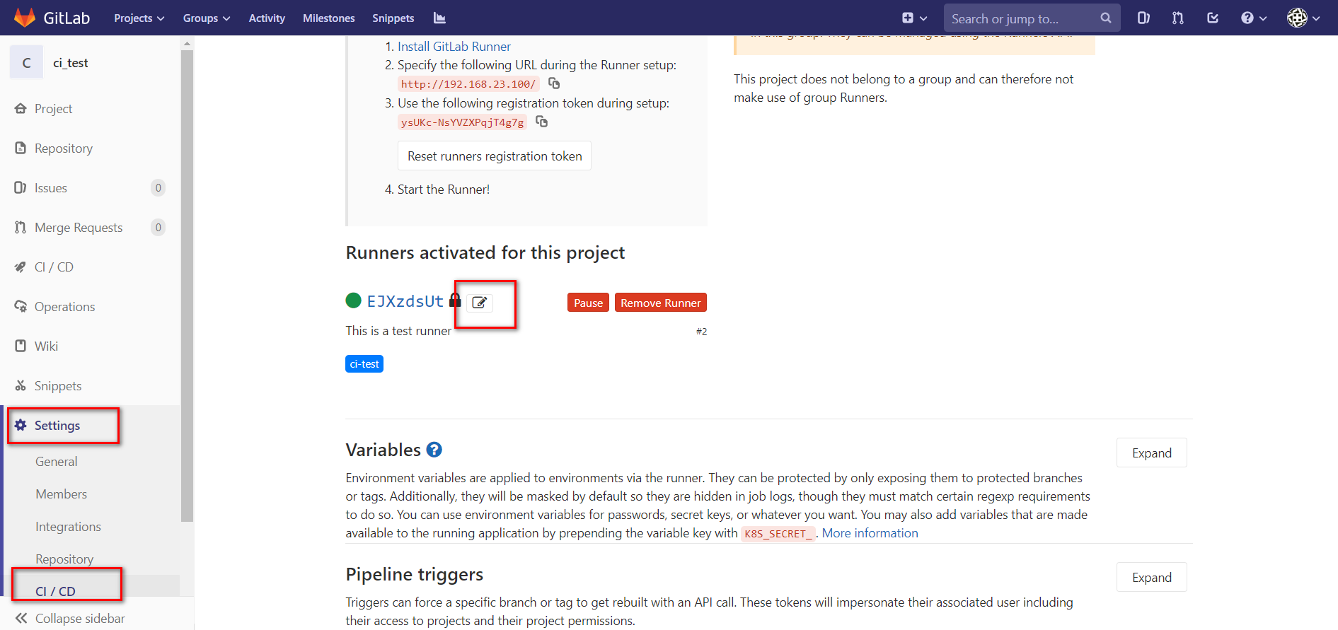 Gitlab配置Gitlab-Runner实现简单的CI/CD_gitlab cid runner的ip-CSDN博客