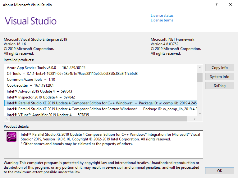 VS2019使用Intel 2019出现Element has an invalid value of "Default". 问题_元素 具有 ...