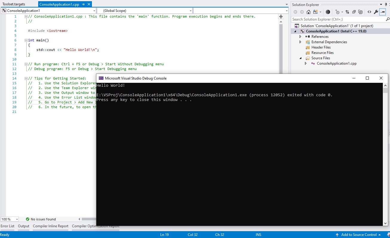 VS2019使用Intel 2019出现Element has an invalid value of "Default". 问题_元素 具有 ...