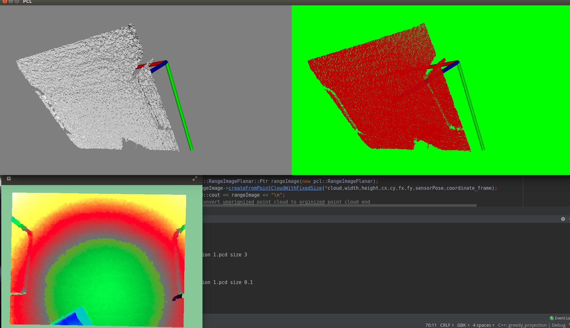 PCL 点云与深度图的变换与曲面重建_深度图曲面重建-CSDN博客