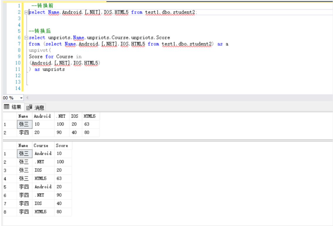 SQLServer之列数据转换为行数据_sqlserver select一列值转换一个值-CSDN博客