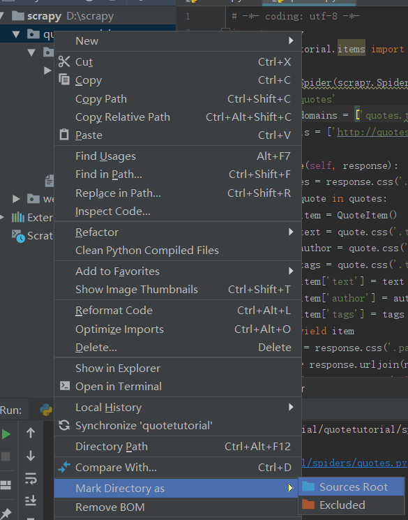 ModuleNotFoundError: No module named 'quotetutorial.items'的解决方法-CSDN博客