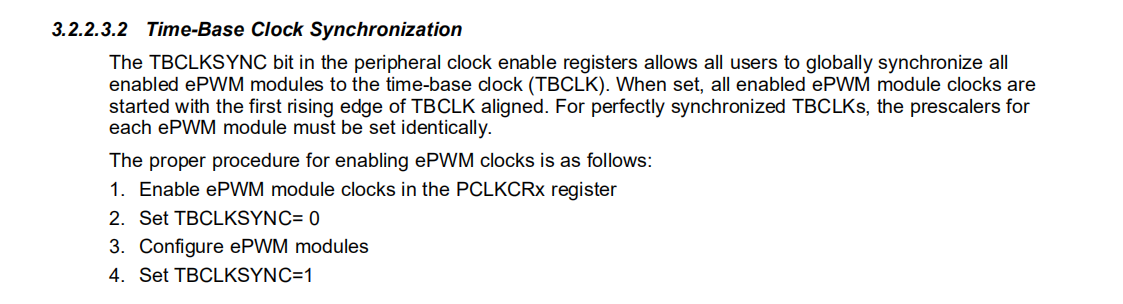 TMS320F28069的EPWM模块同步设置_sysctrlregs.pclkcr0.bit.tbclksync-CSDN博客