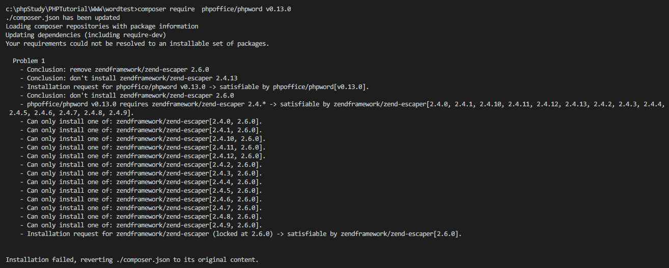 phpoffice/phpword 通过composer安装不同版本_phpoffice composer_jasonbourne9的博客-CSDN博客