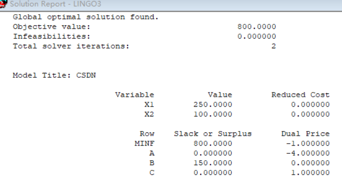 Lingo运行结果内容解读_lingo结果怎么看-CSDN博客
