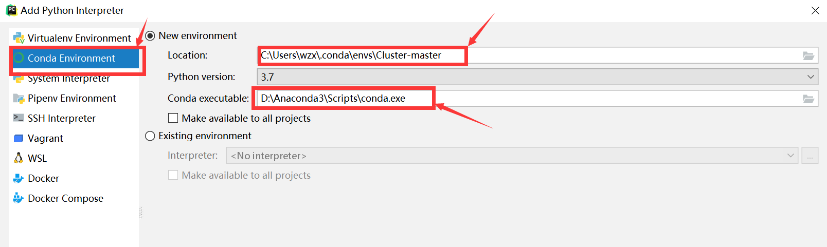 Cannot set up a python SDK at Python 3.7 (detecation) (D:\Anaconda3\python.exe). The SDK seems ...