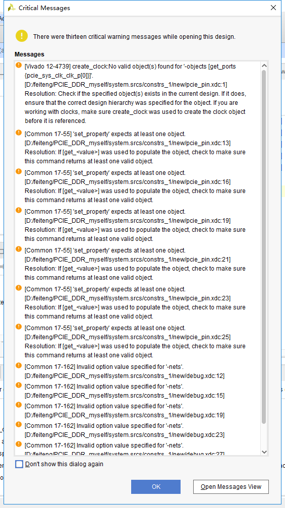 vivado中工程调试出现的一些critical Messages解决方法_no valid objects found for-CSDN博客