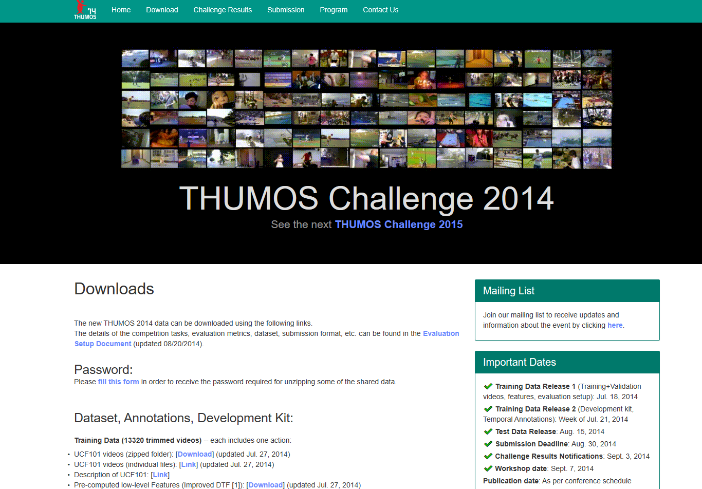 深度学习数据集下载集锦和THUMOS14数据集介绍_thumos14官网-CSDN博客