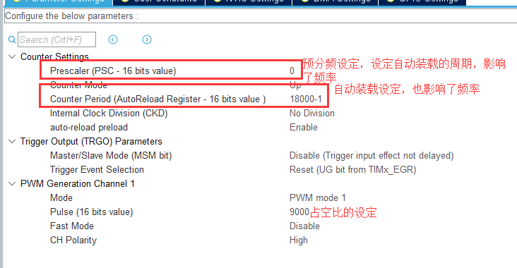 Stm32 Cubemx 的使用实例详细（04 1） Stm32f103的 定时器设定详细解释 Pwm波的产生 频率占空比的设定 软件代码分析 Stm32f103