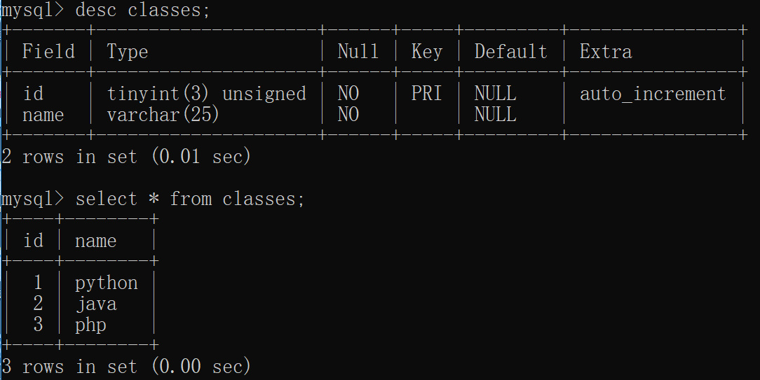 mysql-dj数据准备-创建班级表-CSDN博客