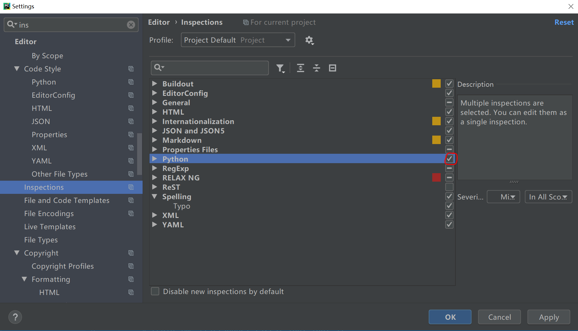 PyCharm中不影响检查语法取消碍眼波浪线的设置们_pycharem如何快速统一格式-CSDN博客