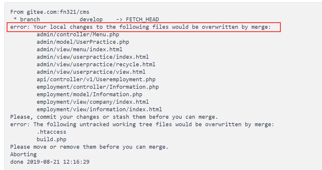 git error: Your local changes to the following files would be overwritten by merge 服务器自动更新-CSDN博客