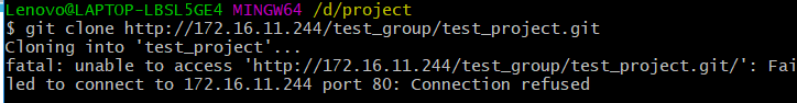 Failed to connect to gitlab port 80: Connection refused_gitlab拉取代码failed to connect to 47.101.31 ...