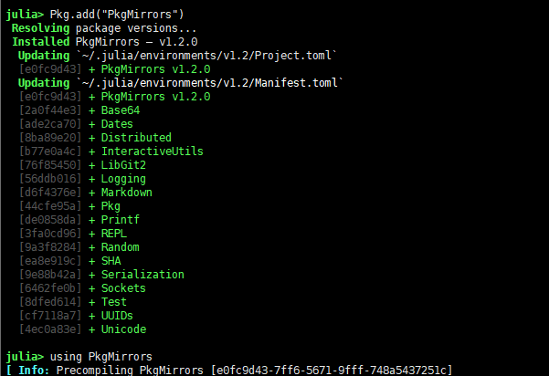 Julia中添加国内镜像 提升软件包安装速度_pkg.add镜像源-CSDN博客