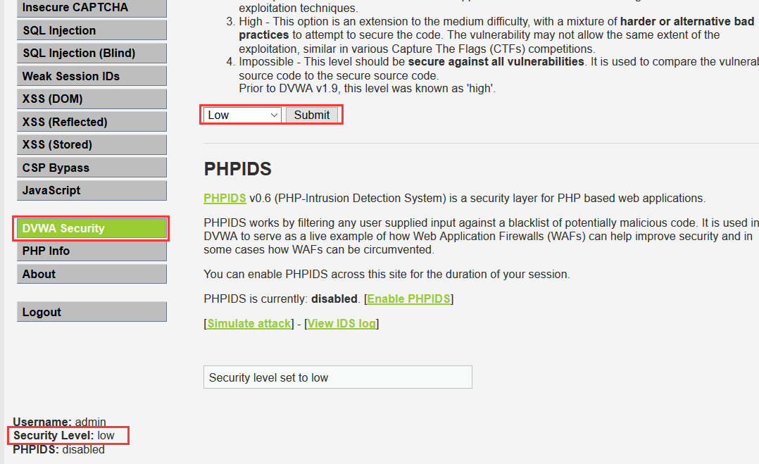 Kali渗透测试之DVWA系列（三）——SQL Injection（SQL注入）_在kali中dvwa的安全级别设置为low,然后完成“sql ...