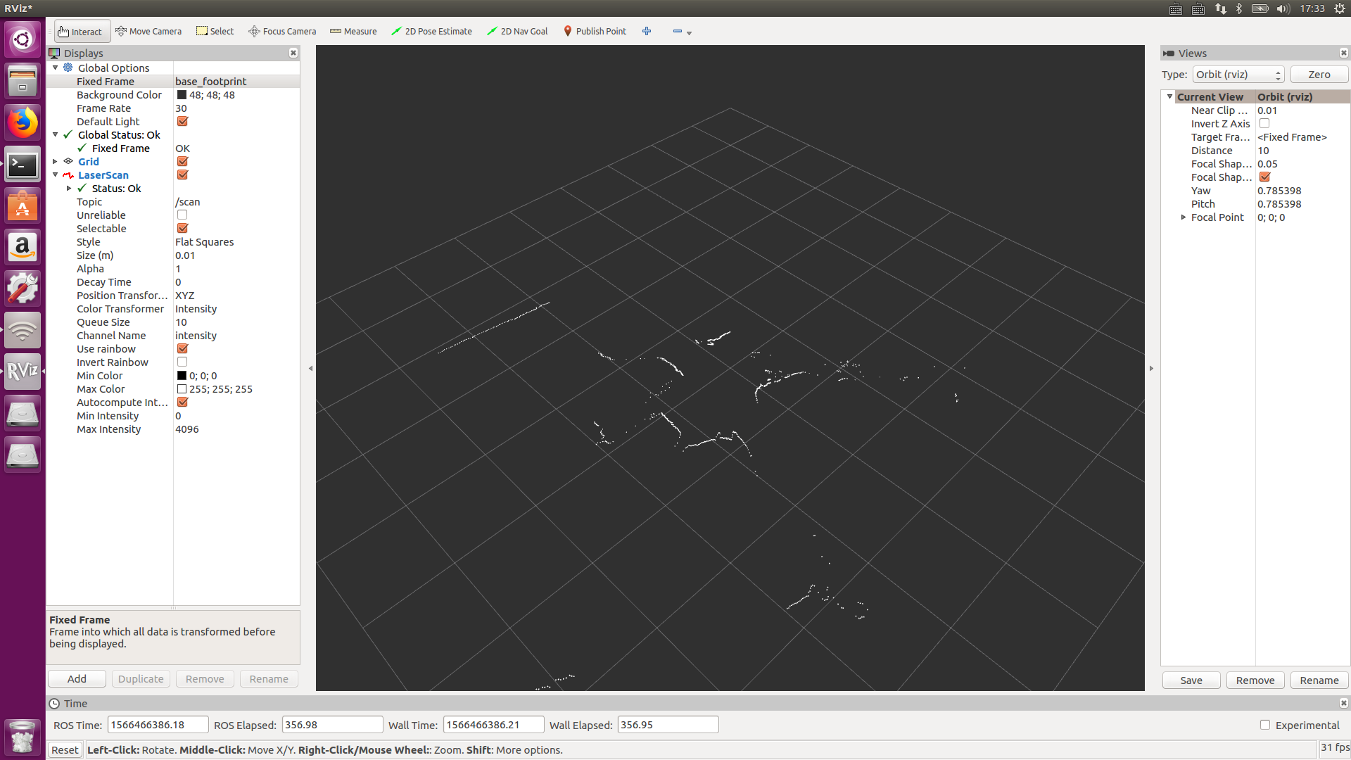 ros中rviz查看激光雷达数据 hokuyo_ros接收数据的频率-CSDN博客