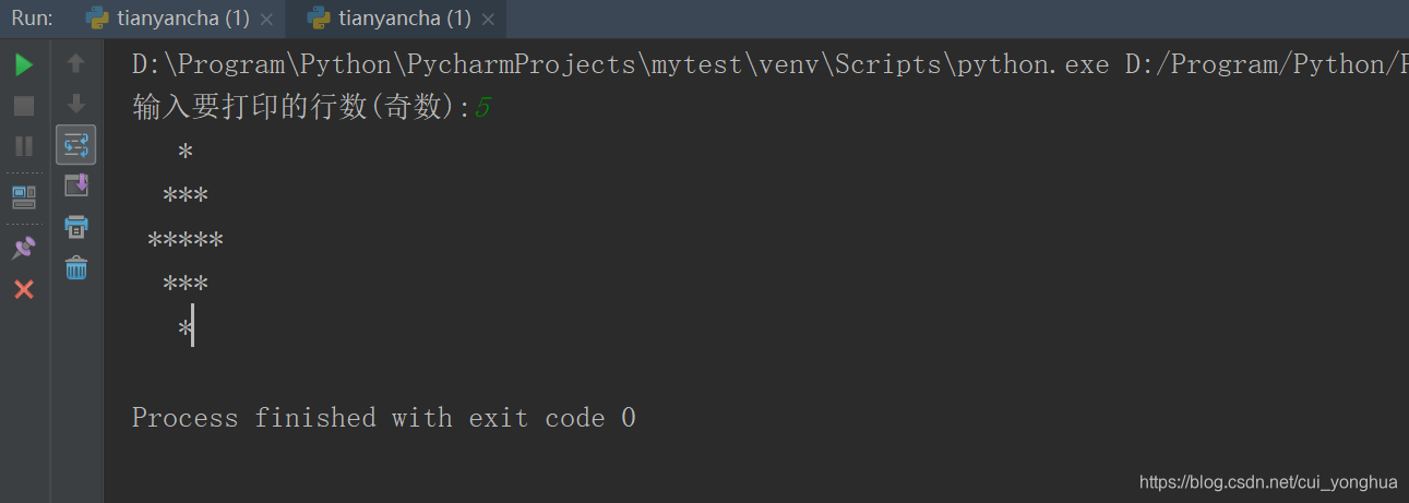 用python实现打印各种图形总结(包括等腰三角形,菱形,近似圆等)(python经典编程案例)python 如何用号打印出等腰三角形和菱形 Csdn博客