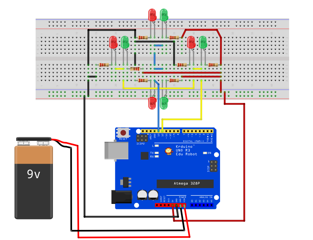 Arduino学习笔记（一） Led实践 最简单的红绿交通灯 Hzwl2007的博客 Csdn博客 Arduino交通灯