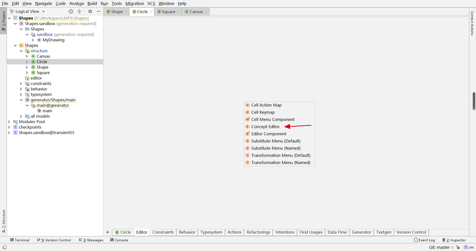【MPS】Jetbrains MPS入门案例Shapes（二）