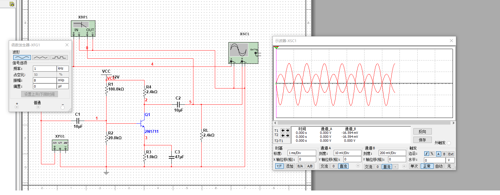 第五十二篇 仿真电路简单说明multisim12 函数发生器 示波器_multisim如何rc在频率的情况-CSDN博客