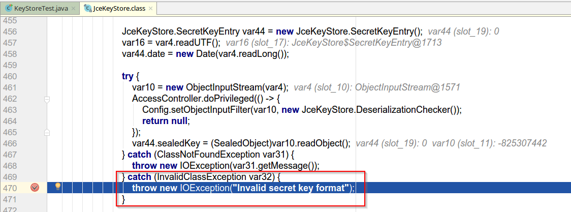 JceKeyStore "ObjectInputFilter REJECTED" 问题分析与解决_weblogic日志中报objectinputfilter rejected:class ...