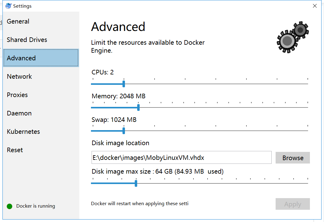 docker win10 修改docker虚拟机的配置_windows docker设置虚拟机资源-CSDN博客