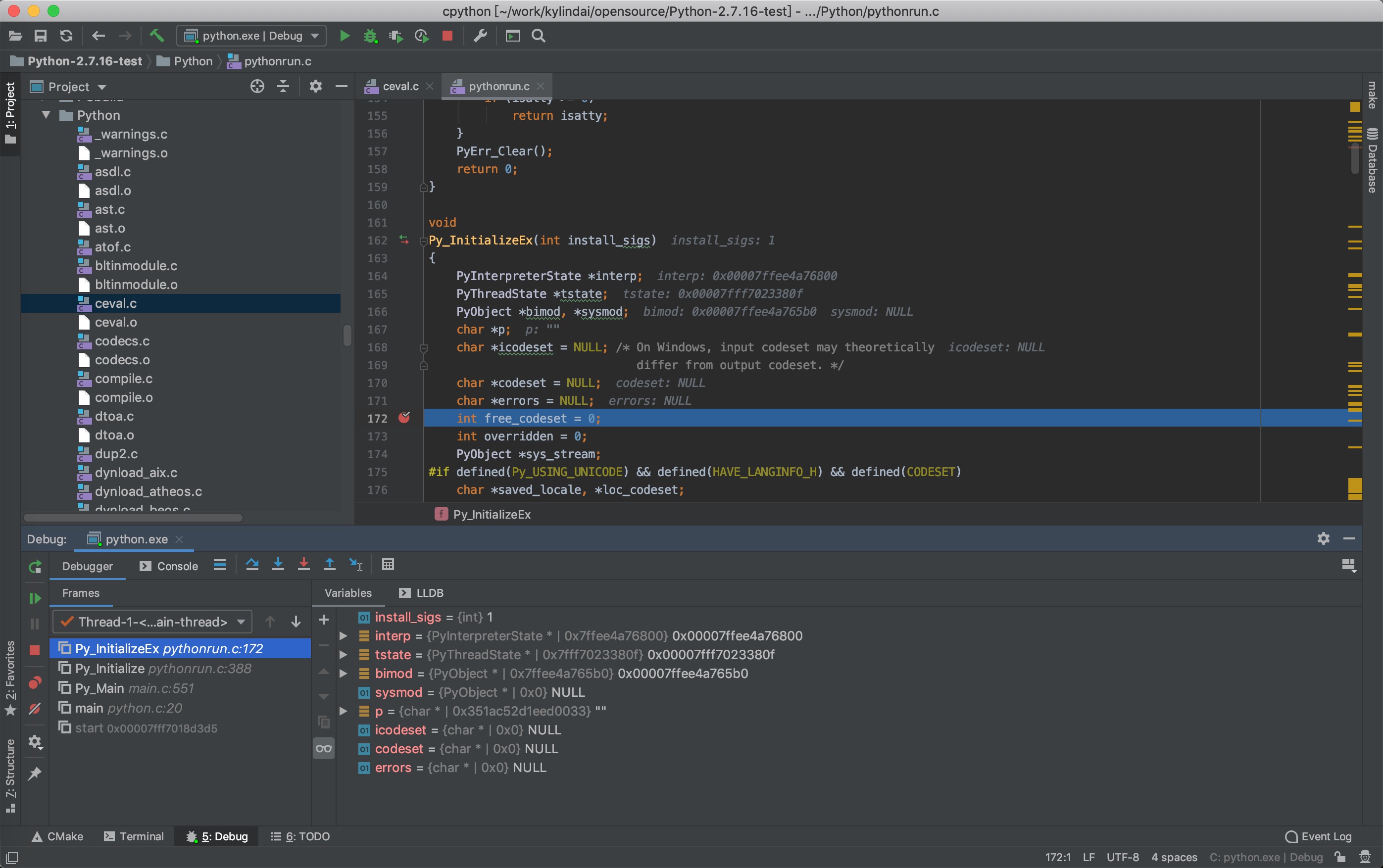 CLion 查看和调试 CPython 源码_clion怎么看库代码-CSDN博客