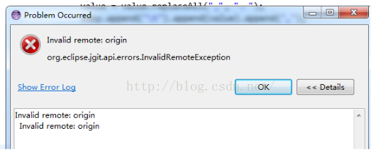 Eclipse使用Git出现：invalid remote:origin-CSDN博客