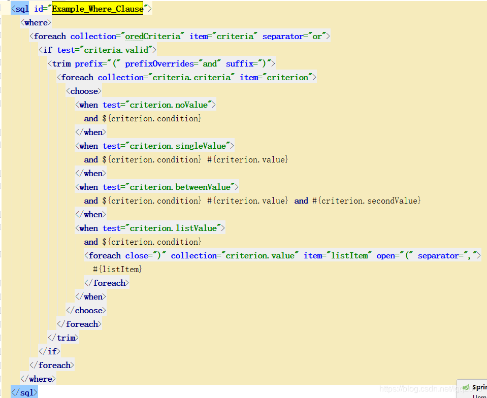 Mybatis中的examplewhereclausemybatis Isparameterpresent Whereclause Csdn博客 9474