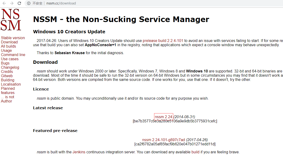 使用nssm将命令行启动的服务注册成windows后台服务_nssm-2.24-CSDN博客