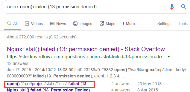 nginx报错 open() failed (13 permission denied)_nginx open() failed-CSDN博客