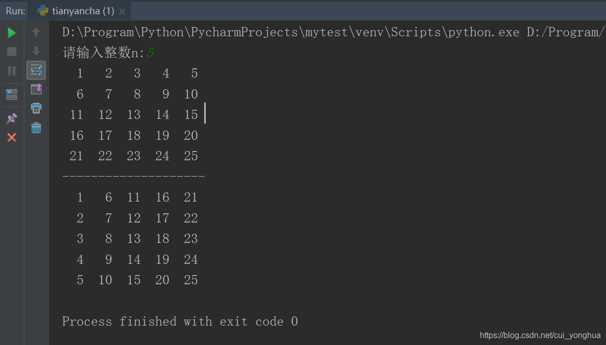 输出矩阵的转置形式(n行n列,数的方阵)(python经典编程案例)python怎么生成n行n列的矩阵 Csdn博客