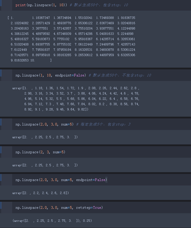 【python】range、nparange、nplinspace、nplogspace的使用和区别python Range Nparange Csdn博客 
