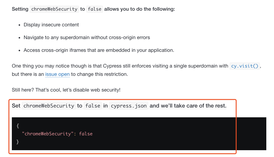 Cypress：报错SecurityError: Blocked a frame with origin "xxx" from accessing a cross-origin frame解决 ...