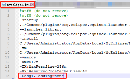 解决MyEclipse出现 “Invalid Configuration Location”和“Locking is not possible in the directory”错误（亲测有效 ...