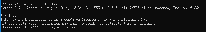 安装anaconda出现This Python interpreter is in a conda environment, but the environment has not been ...