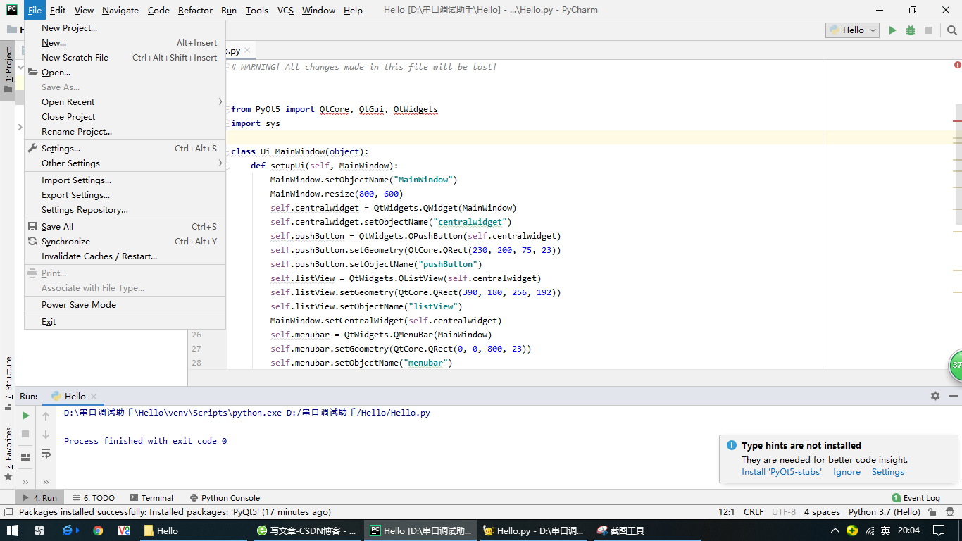 PyCharm ui转py_pyuci转换py-CSDN博客