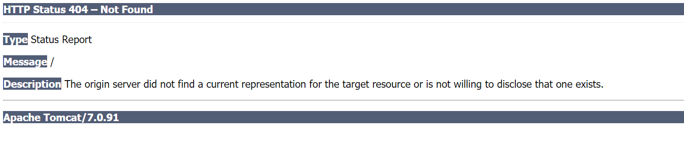 eclipse启动tomcat，浏览器上报The origin server did not find a current representation for the target ...