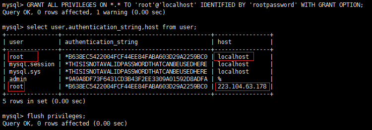 MySQL--授权连接提示错误：ERROR 1045 (28000): Access denied for user ‘root‘@‘localhost‘ (using password ...